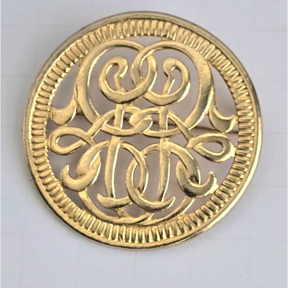 Jewelry | Vintage Scroll Letters Circle Scroll Symbolism Medallion ...